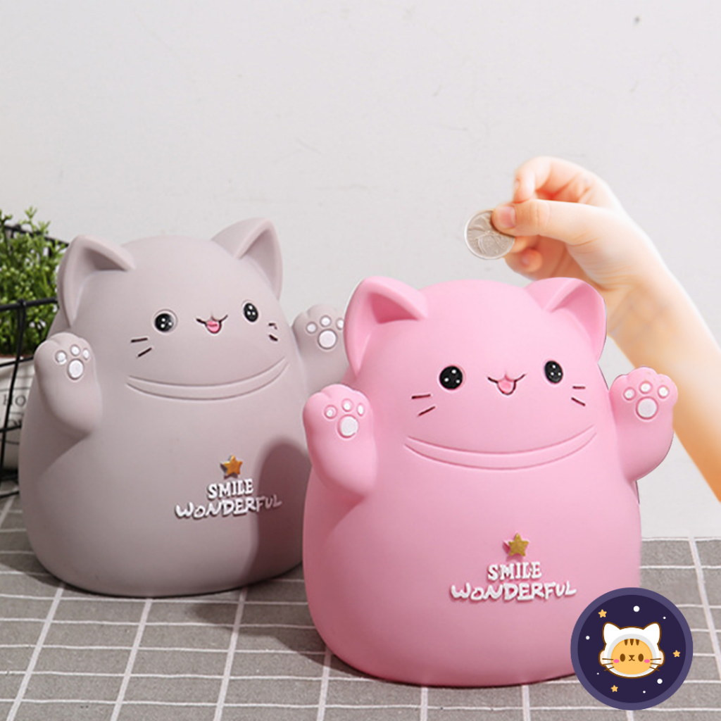 OYEN PLANET Tabung Duit Besar Kucing Piggy Bank Celengan Big Cat Coin ...