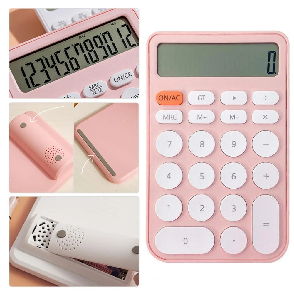 12 Digit Mini Calculator Electronic Stylish Cute Portable for Student ...