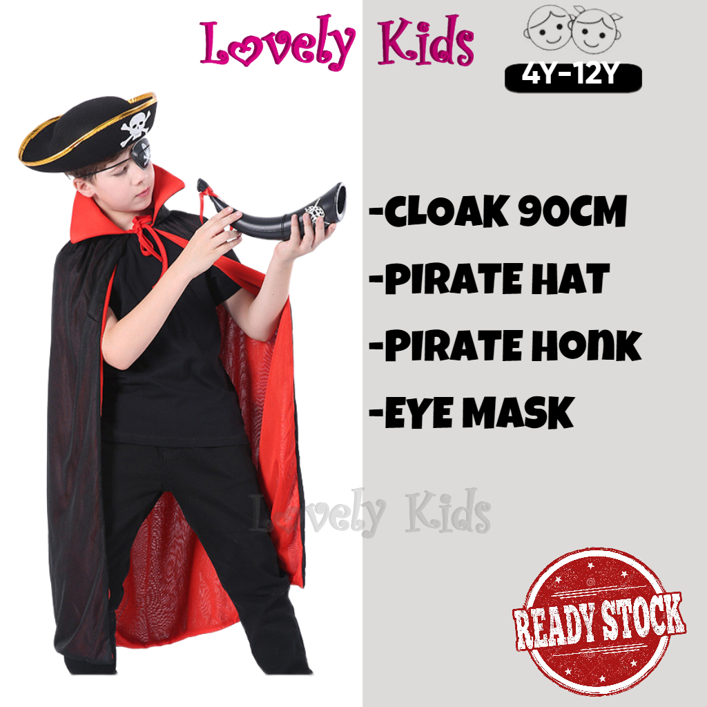 [READY STOCK] Kids Costume Pirates Captain Cosplay Halloween Costume ...