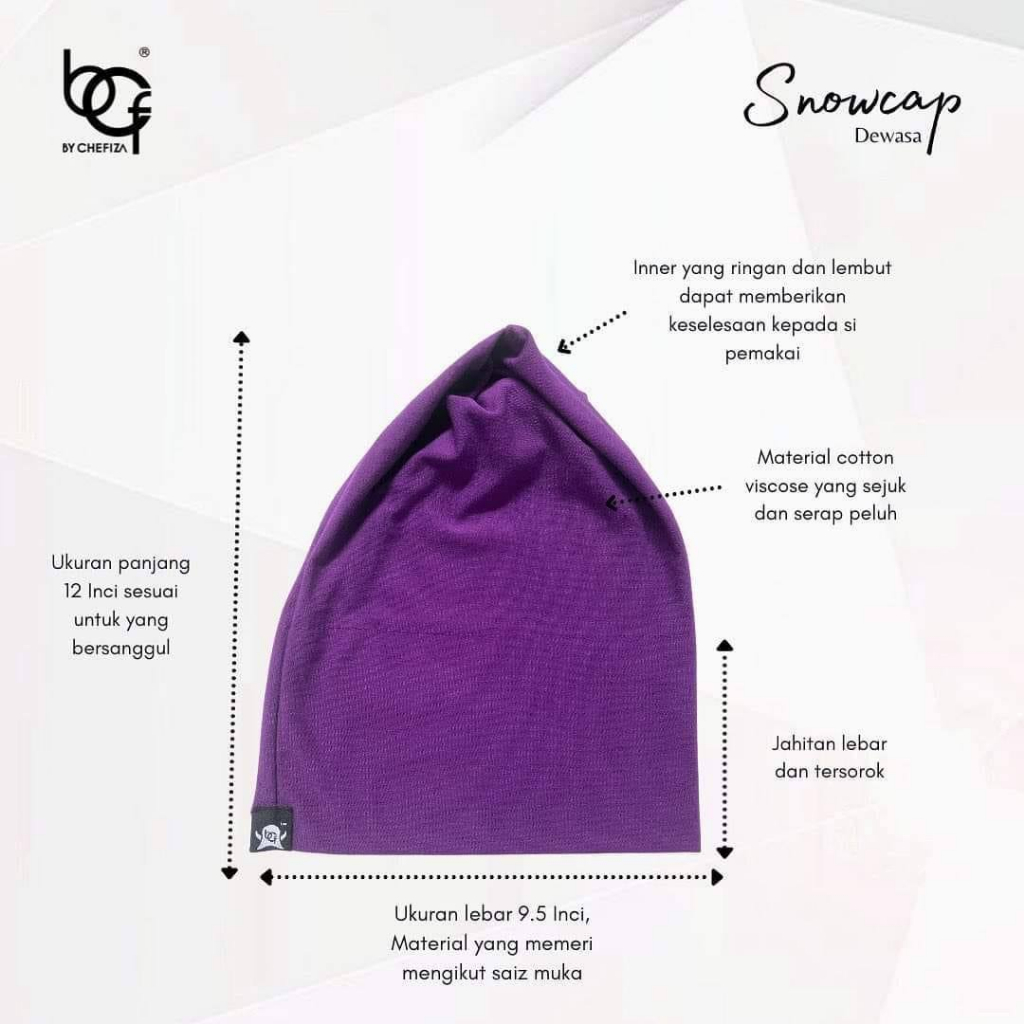 💥 [ SNOWCAP BY CHEFIZA – OFF 20% SELECTED COLOR ]💥 Inner Anak Tudung ...