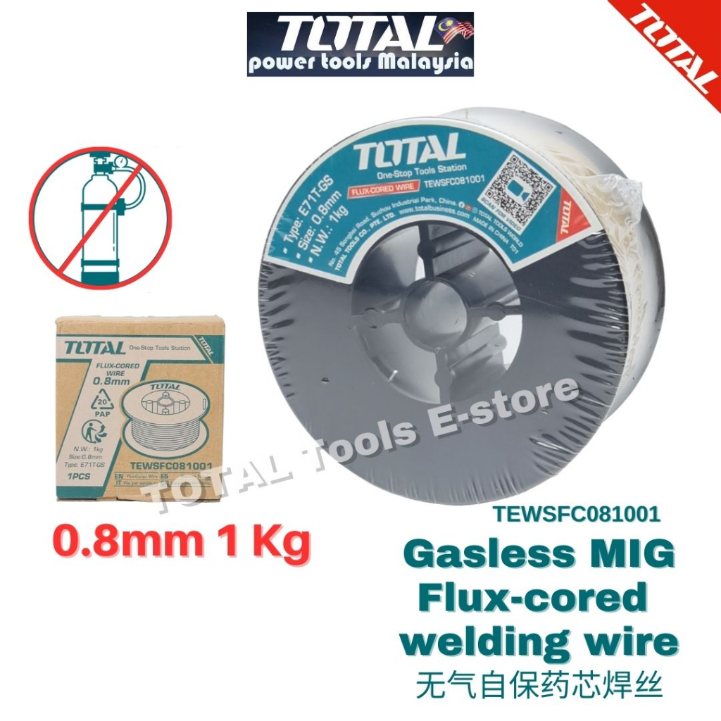 TOTAL MIG Welding Gasless Flux-cored welding wire 0.8mm x 1 Kg 无气自保药芯焊丝 ...