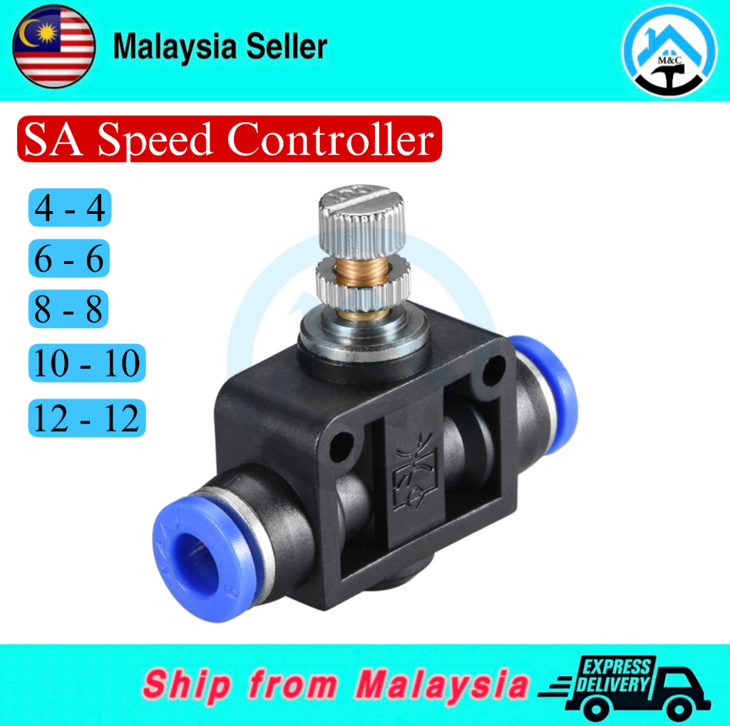SA Pneumatic Flow Control Elbow Type Air Fitting Speed Controller (SA04 ...
