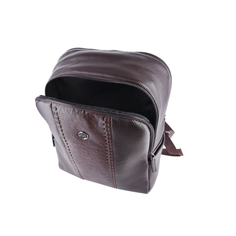 Charles Berkeley ASHFORD Men's Backpack Calf Leather Double Zipper ...