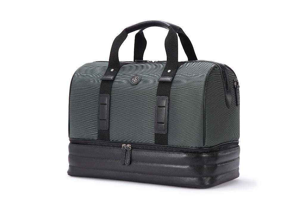 Charles Berkeley GRIFFIN Nylon Genuine Leather Weekender Bag Men's ...