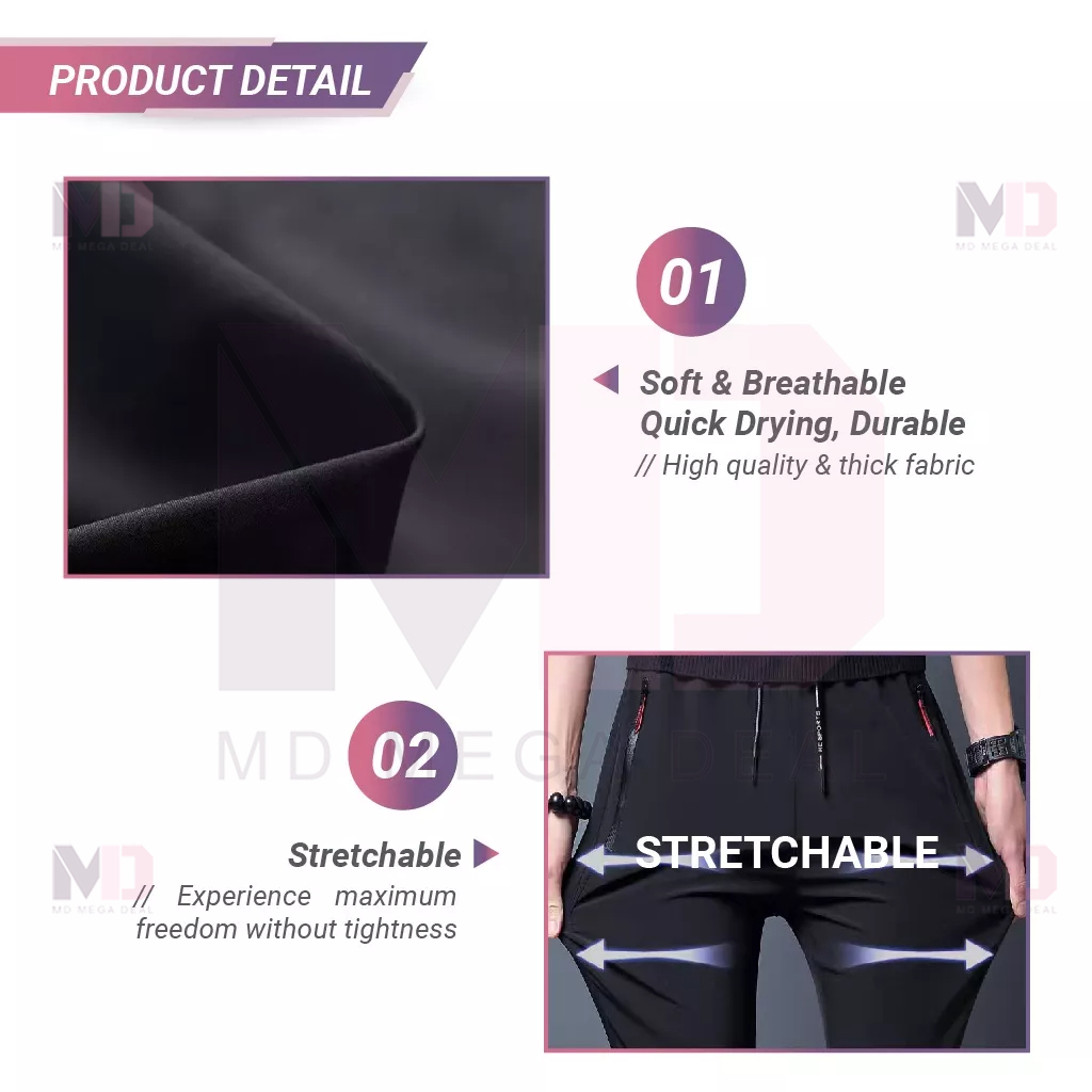 《Mega Deal》Men Casual Long Pants Tracksuit Slim Fit Track Pant Sports ...