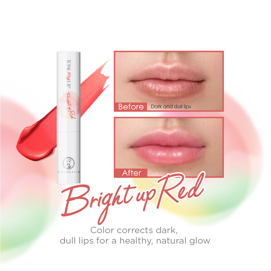 Mentholatum Tone My Lip - Bright Up Red [For Dark & Dull Lip/ Color ...