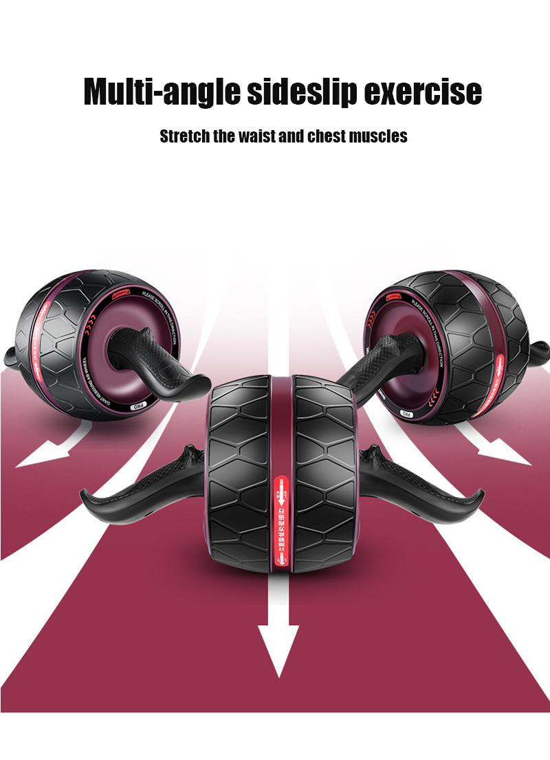 LC Abs Roller Abdominal Wheel Silent Abdominal Muscle Trainer Ab Roller Gym Fitness Equipment ...