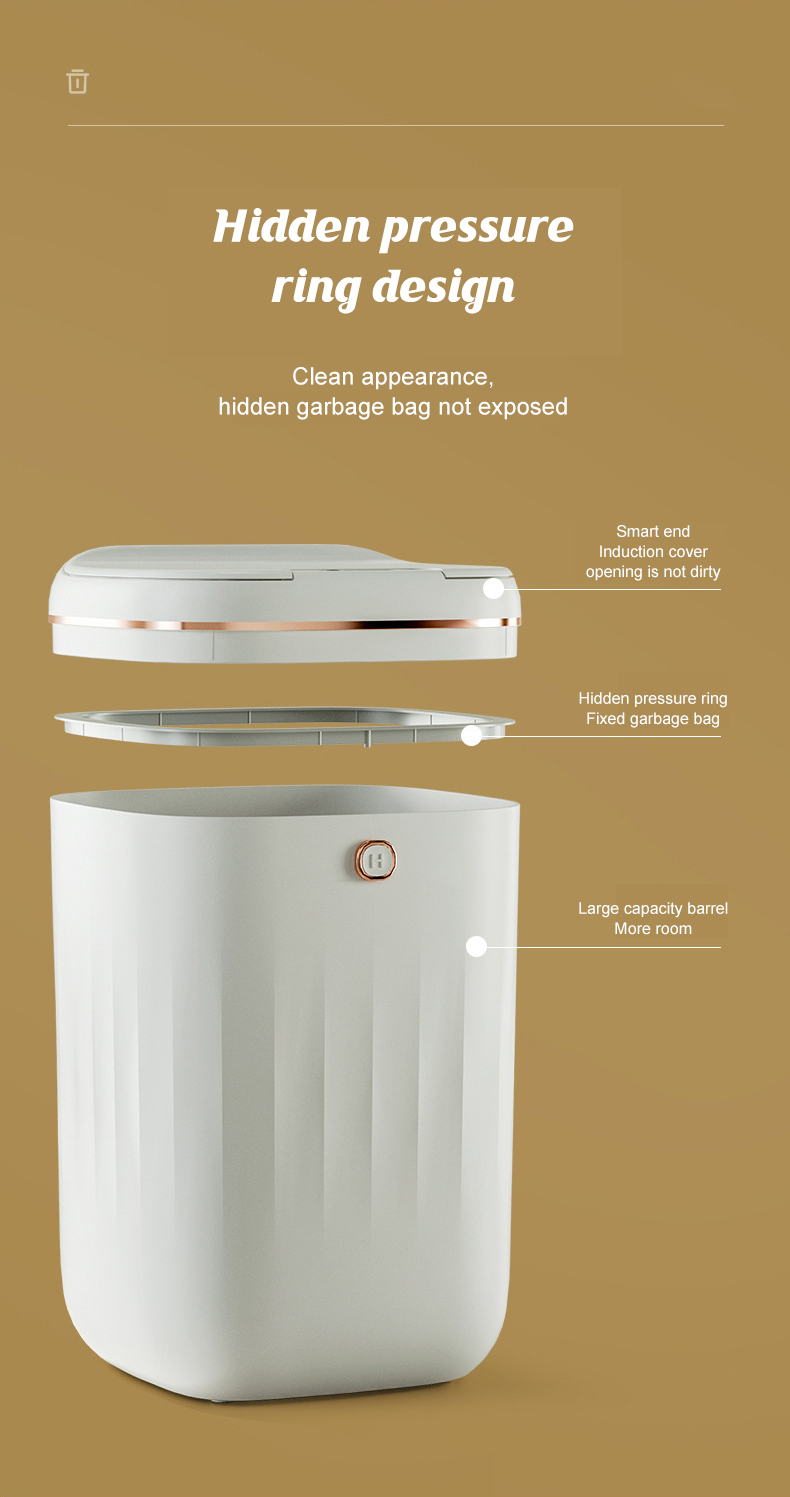 20L Automatic Touchless Rubbish Bin Large Capacity Charge Version Smart Sensor Light Intelligent ...