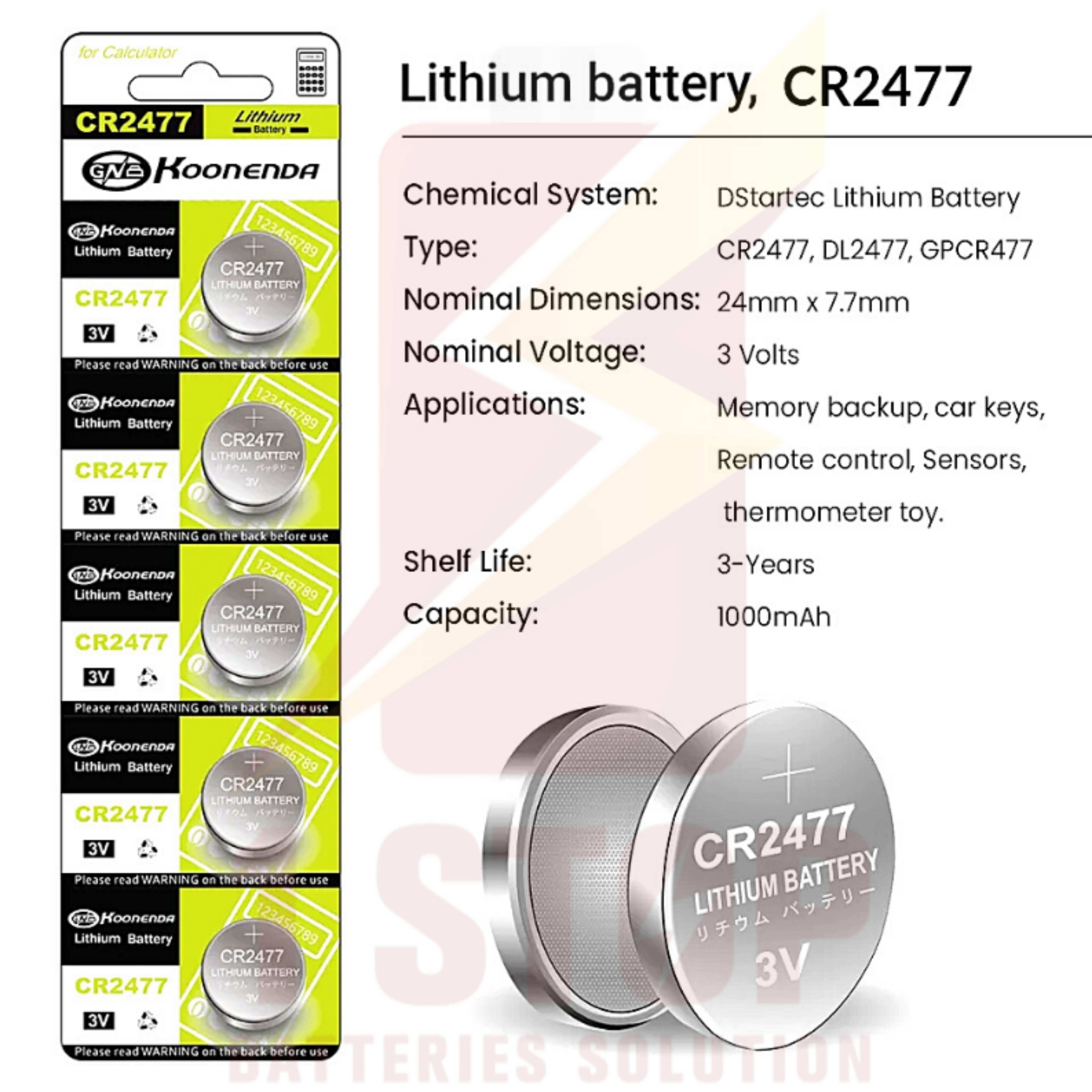 Lithium CR2477 3V Button Coin Cell batteries | Shopee Malaysia