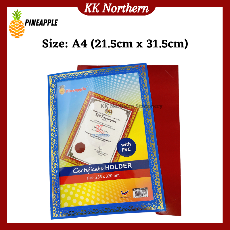 (1pcs) Pineapple A4 Certificate Folder PVC COVER WINDOW/ KAD SIJIL A4 ...