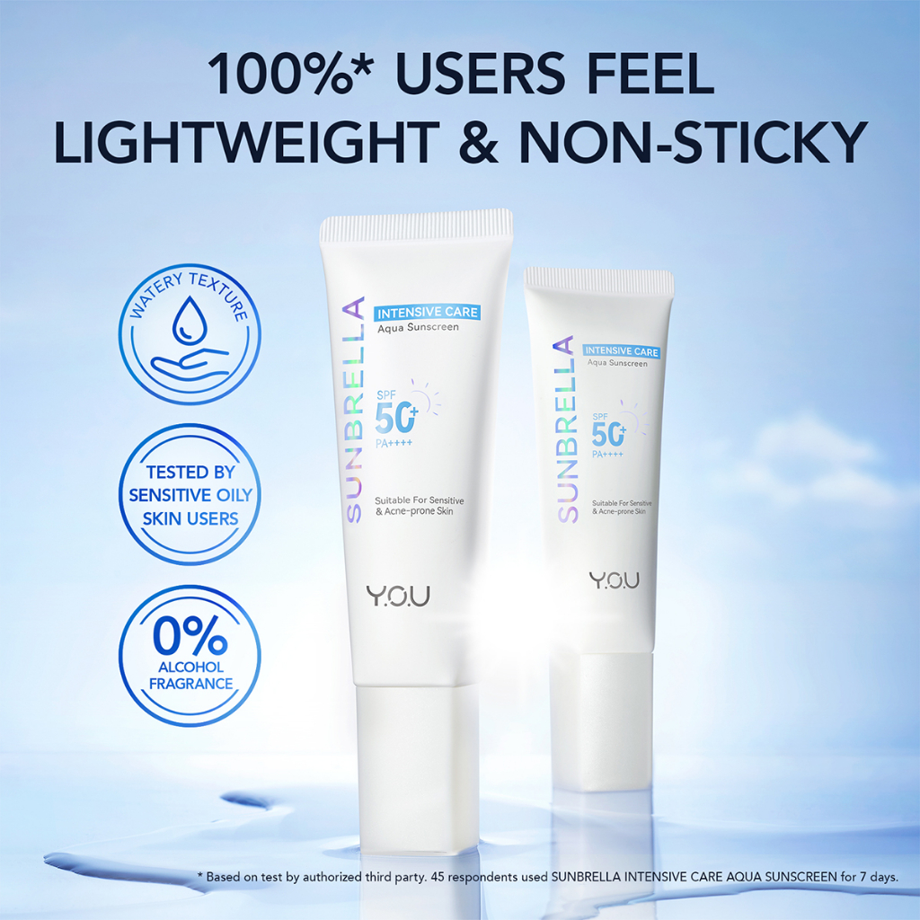 YOU Sunbrella Intensive Care Aqua Sunscreen SPF 50+ PA++++ UVA UVB Blue ...