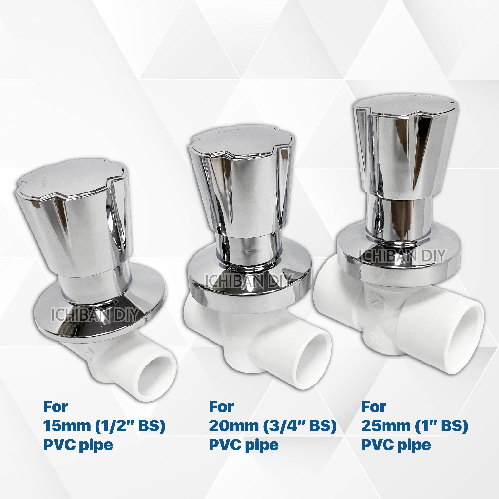 PVC Pipe Stop Valve Cock 15mm 20mm 25mm Watertec Monaco Stopvalve Water ...
