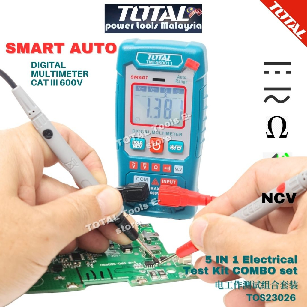 TOTAL 5 IN 1 Electrical Test Kit COMBO set (Limited edition) Digital ...