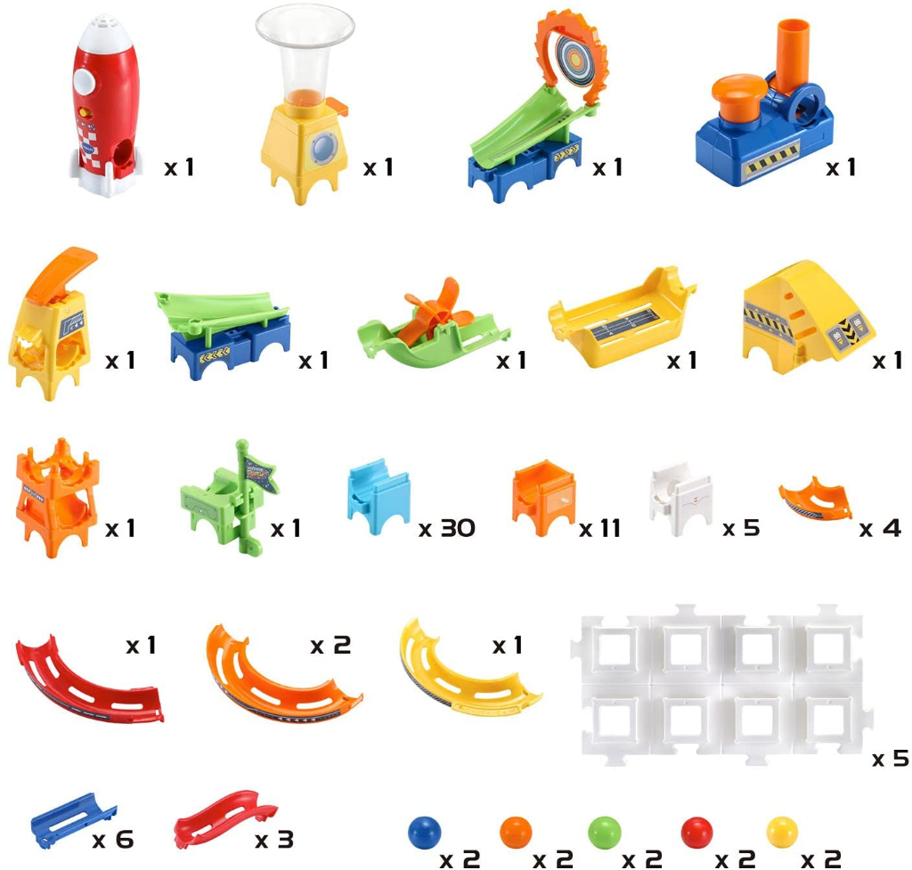 VTech 89 Pcs Marble Rush LaunchPad Set Marble Run Tracks Building Block ...