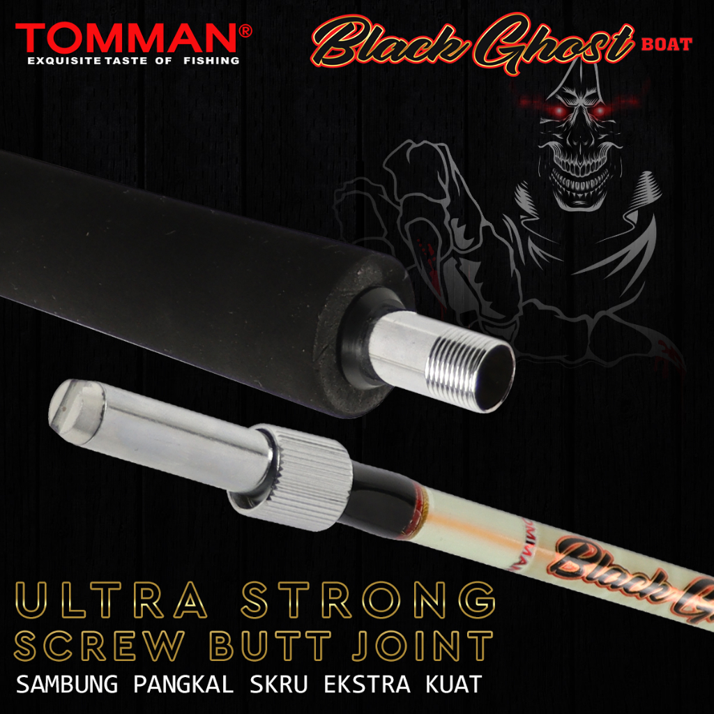 Tomman Black Ghost Boat Rod Fishing Rod (Butt Joint) Spinning Trolling ...