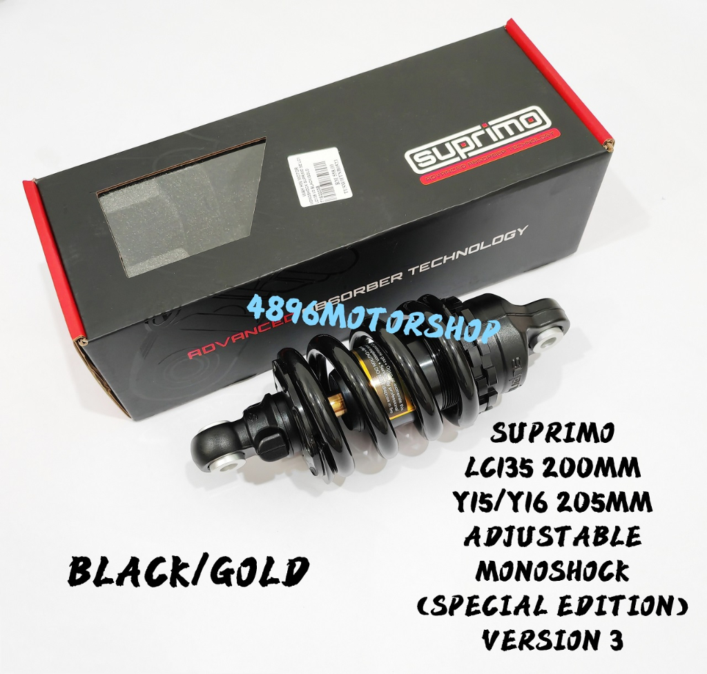 SUPRIMO MONOSHOCK YAMAHA LC135 Y15ZR V1 V2 Y16ZR LC 135 Y15 Y16 ADJUSTABLE RACING REAR MONO ...