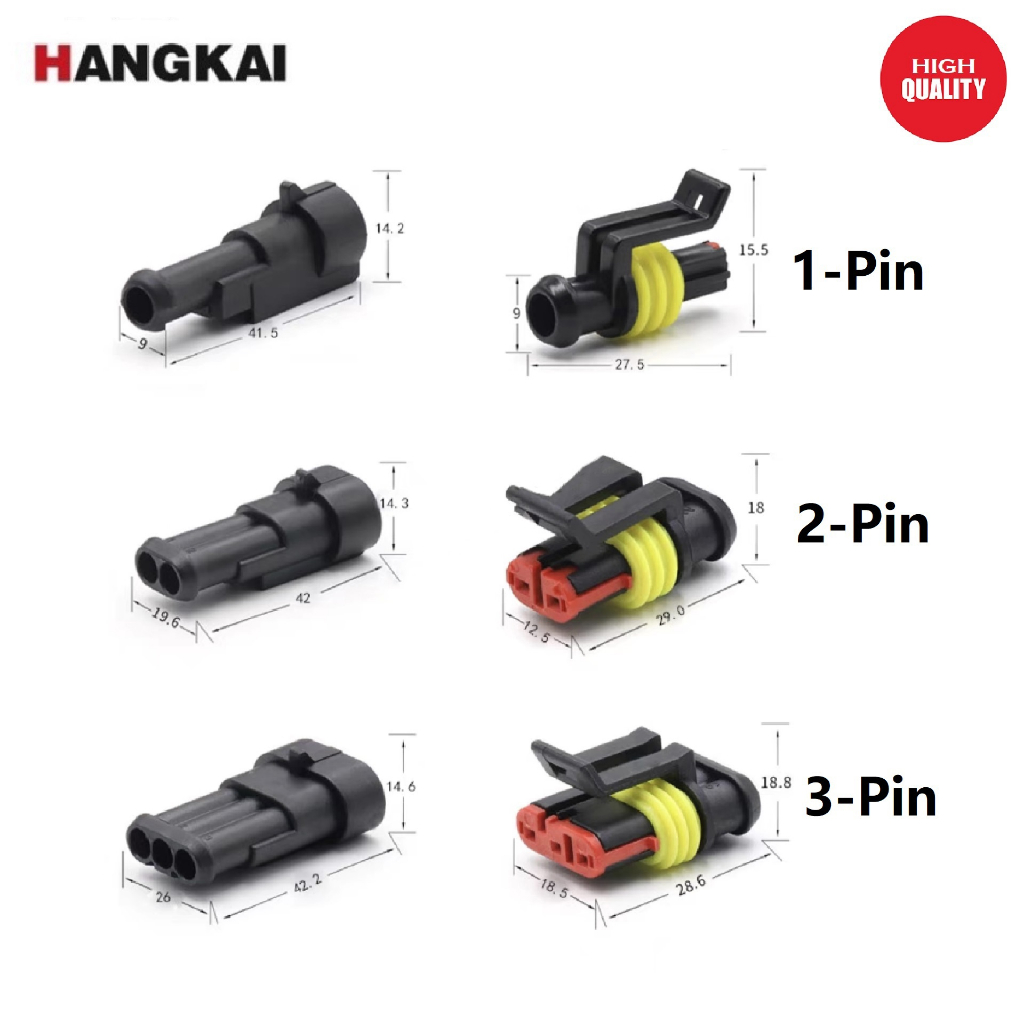 AMP Tyco TE Superseal Style Electrical Waterproof (Male+Female) Socket ...