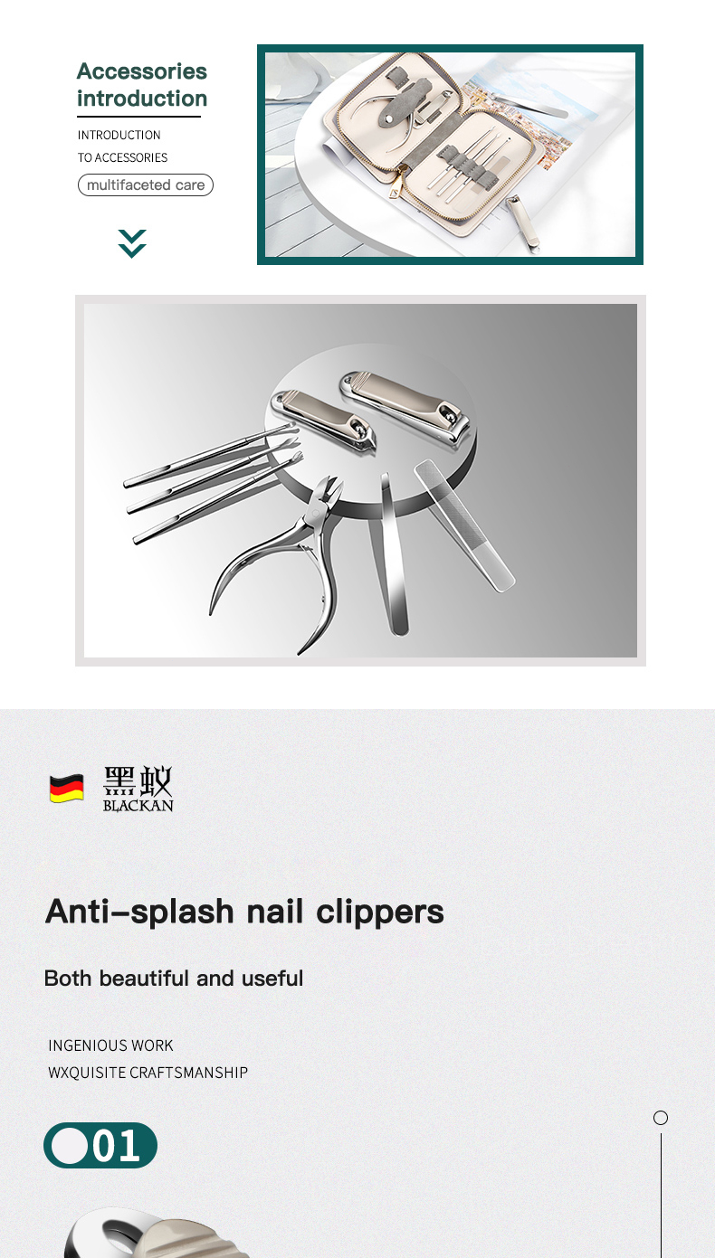 Highgrade Nail clippers 8-piece set of nail clippers set box for ...