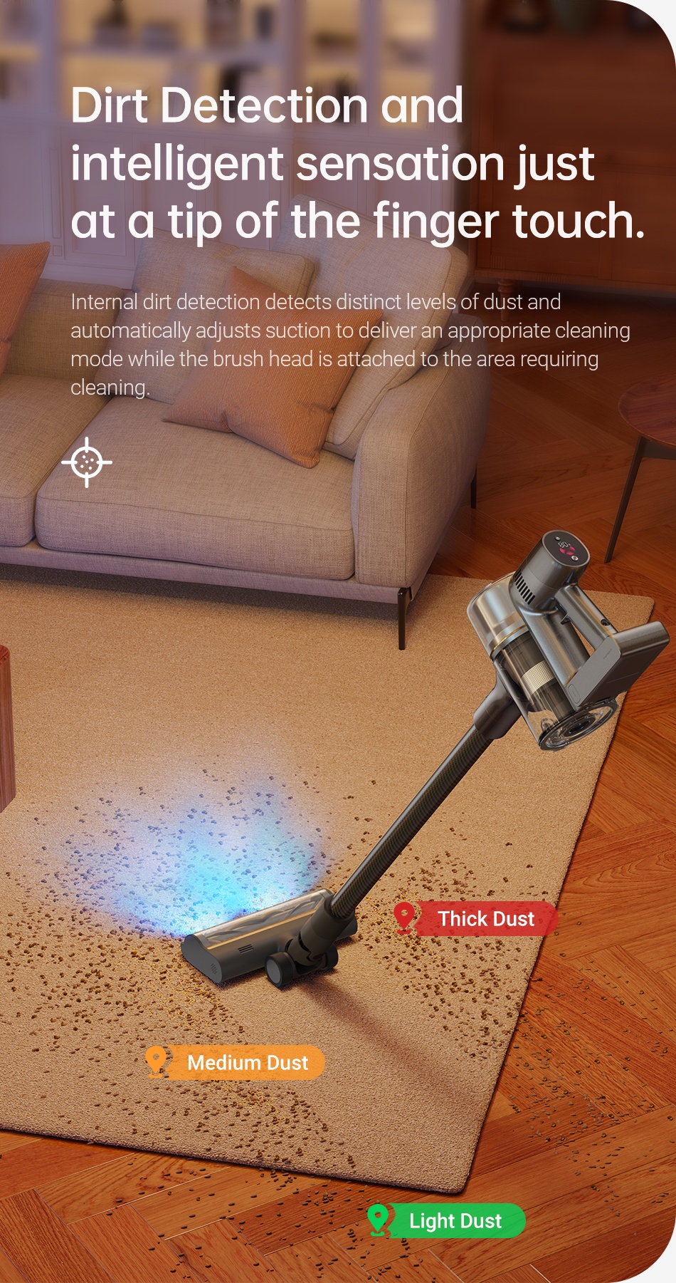 Dreame R20 LED Laser Dust Detection Cordless Stick Vacuum | Multipurpose Brush | Anti Tangle ...