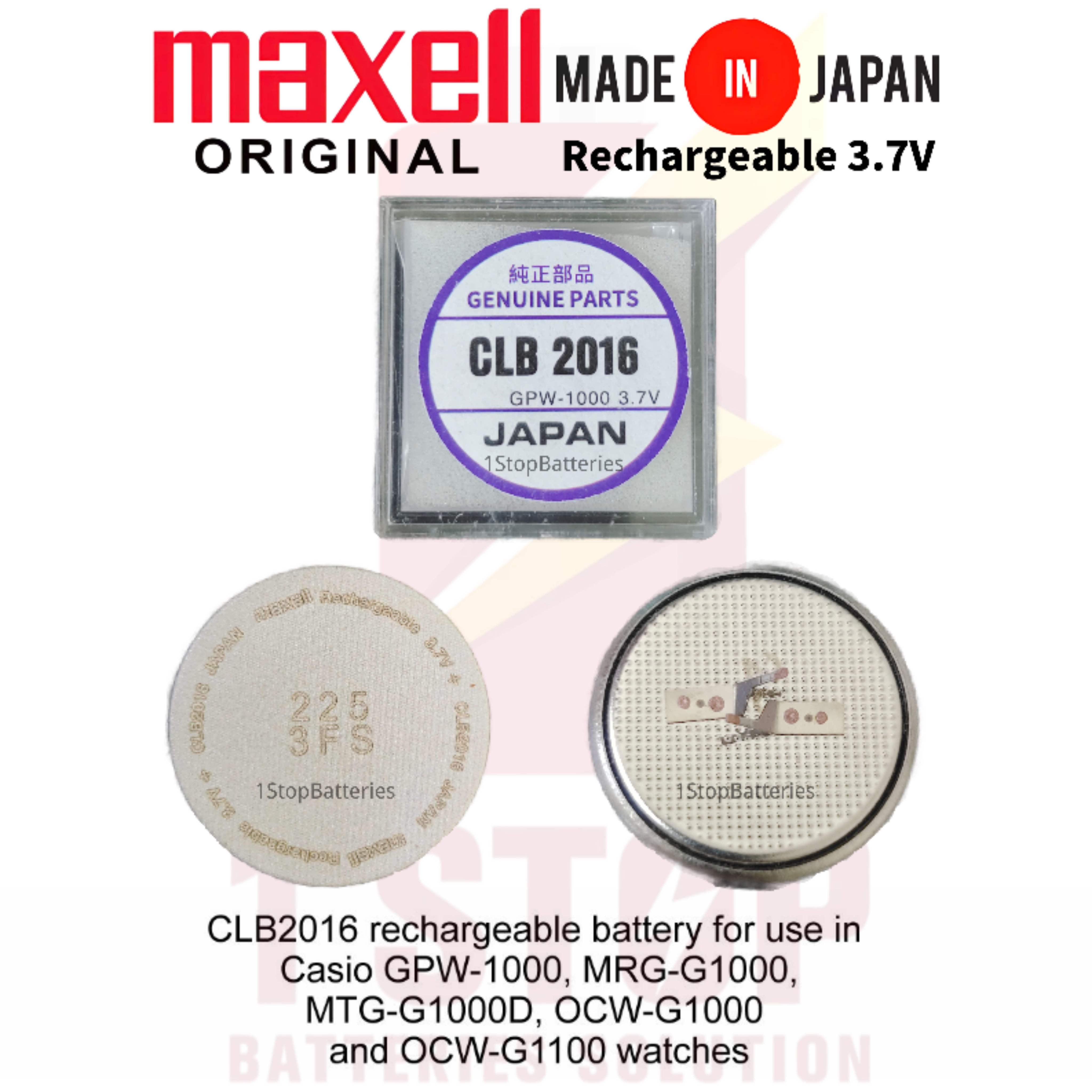 Original Maxell CLB2016 3.7V rechargeable watch battery for Casio watches | Shopee Malaysia