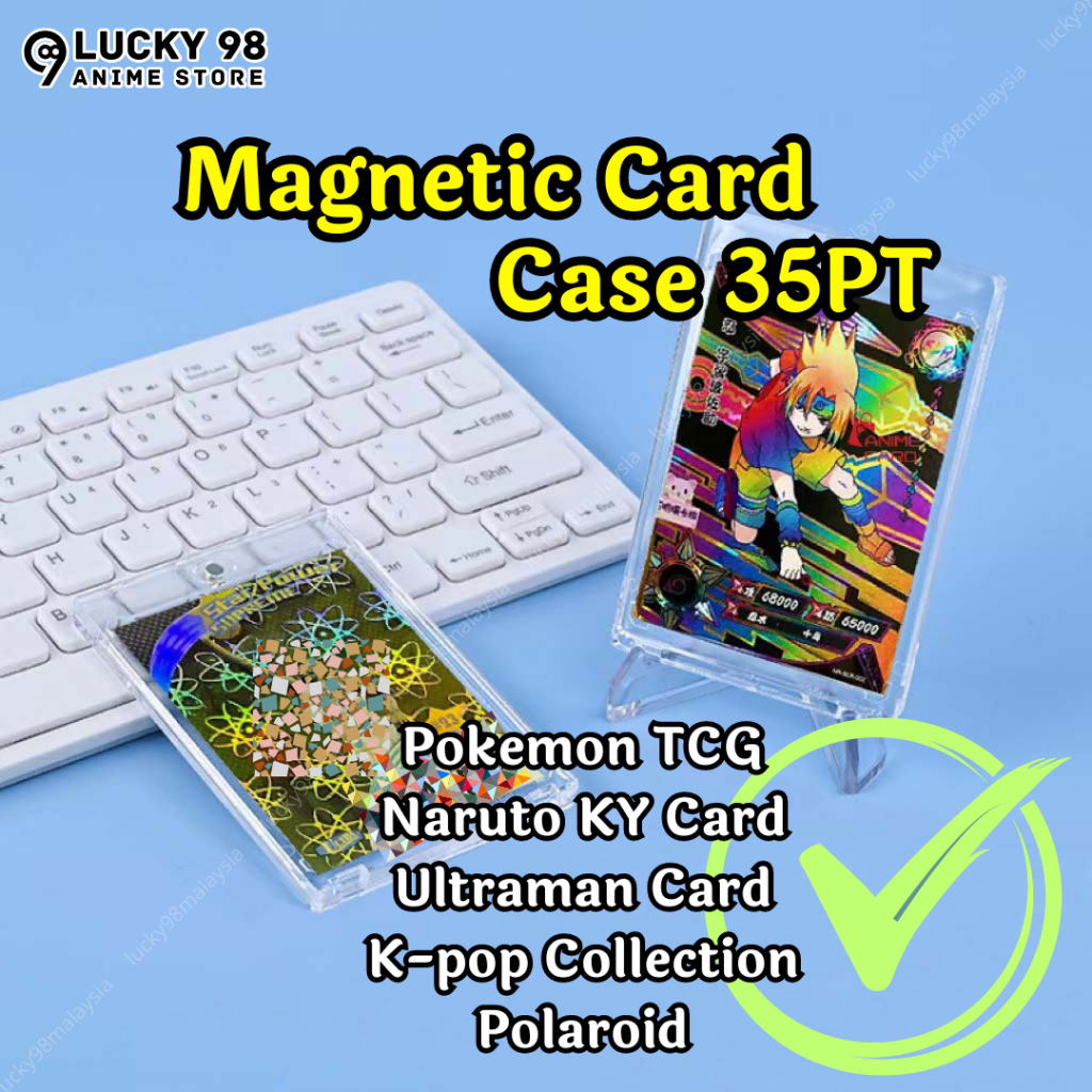 Magnetic Card Holder 35PT Magnet Hard Card TCG Case Display Clear Sleeve 卡砖 强磁 Fit Pokemon ...
