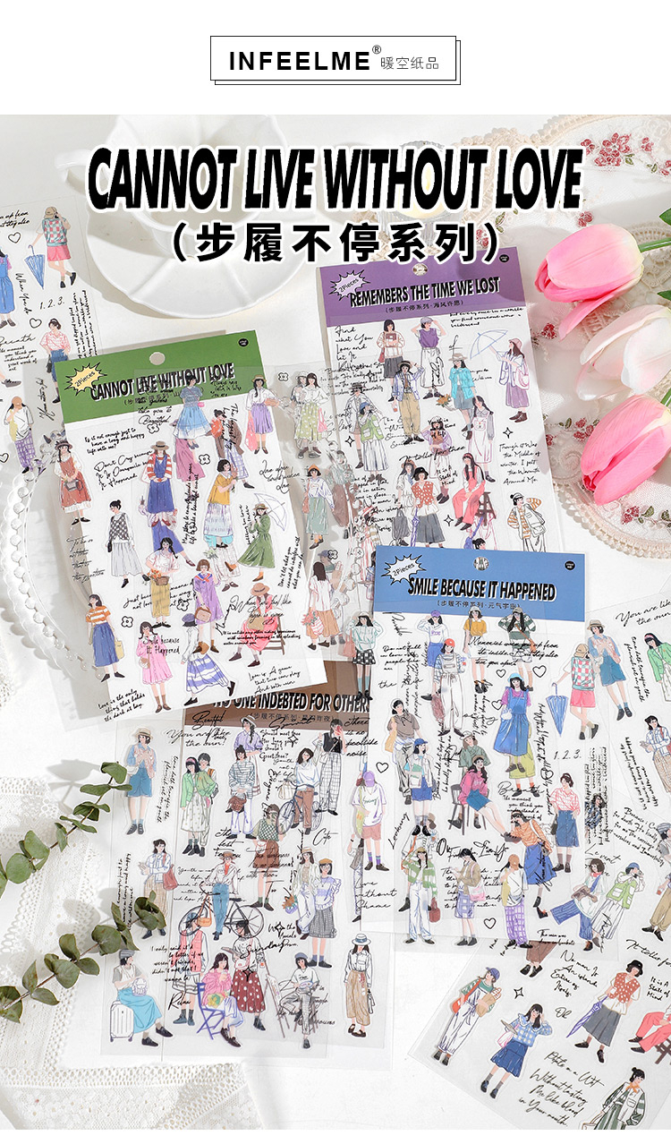 WhiteSpace 2pcs Character & Quote Stickers Fashion OOTD Aesthetic ...