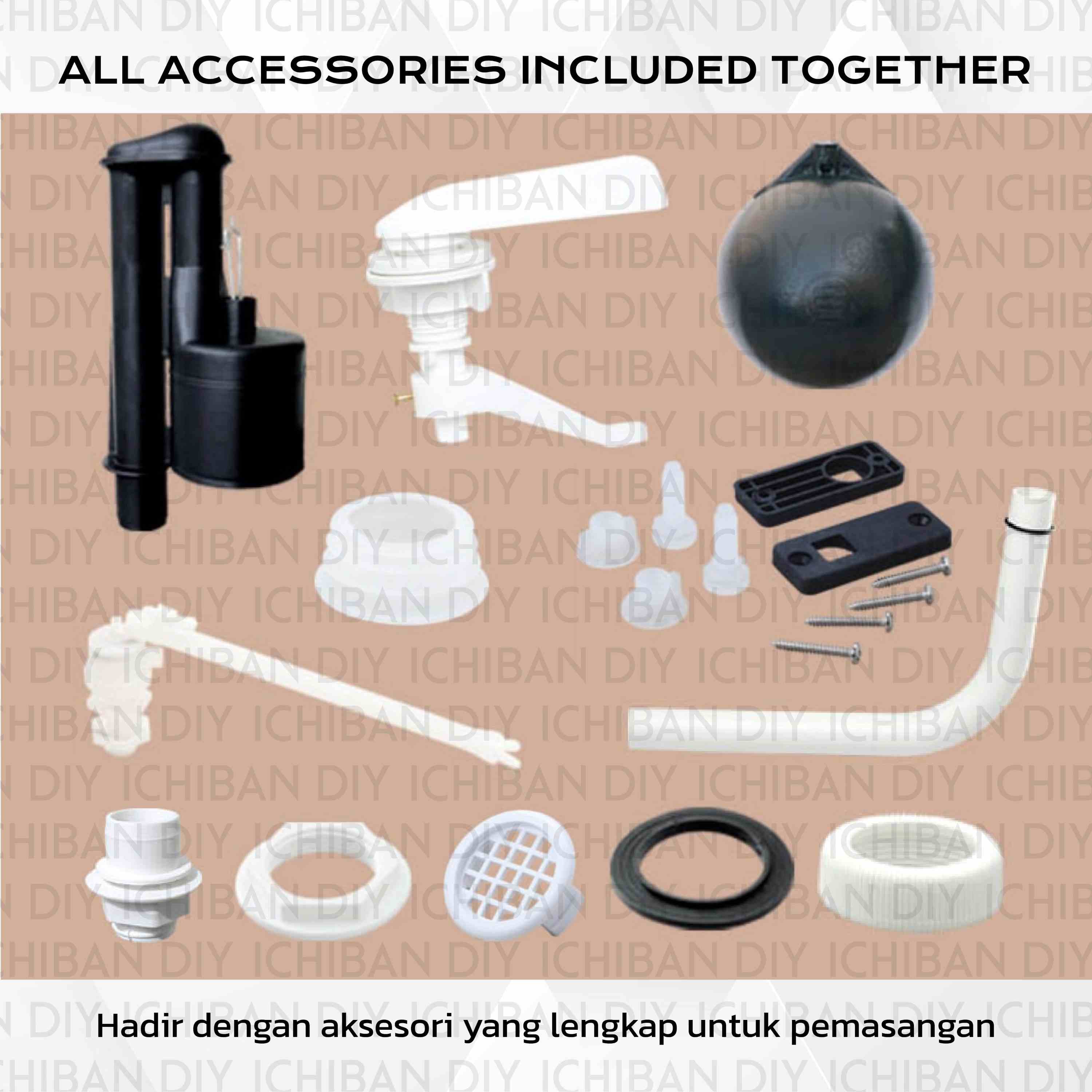 Techplas Elegen Low Level Cistern PCL-1103 Plastic Toilet Water Tank Pump Flush Pam Air Tangki ...