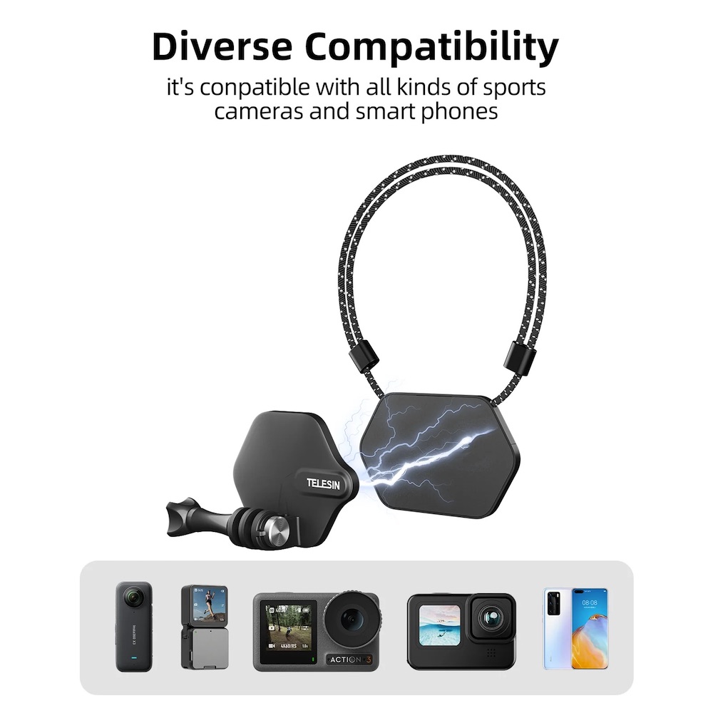 TELESIN Magnetic Pendant Lanyard Strap Chest Mount Halter Set for ...