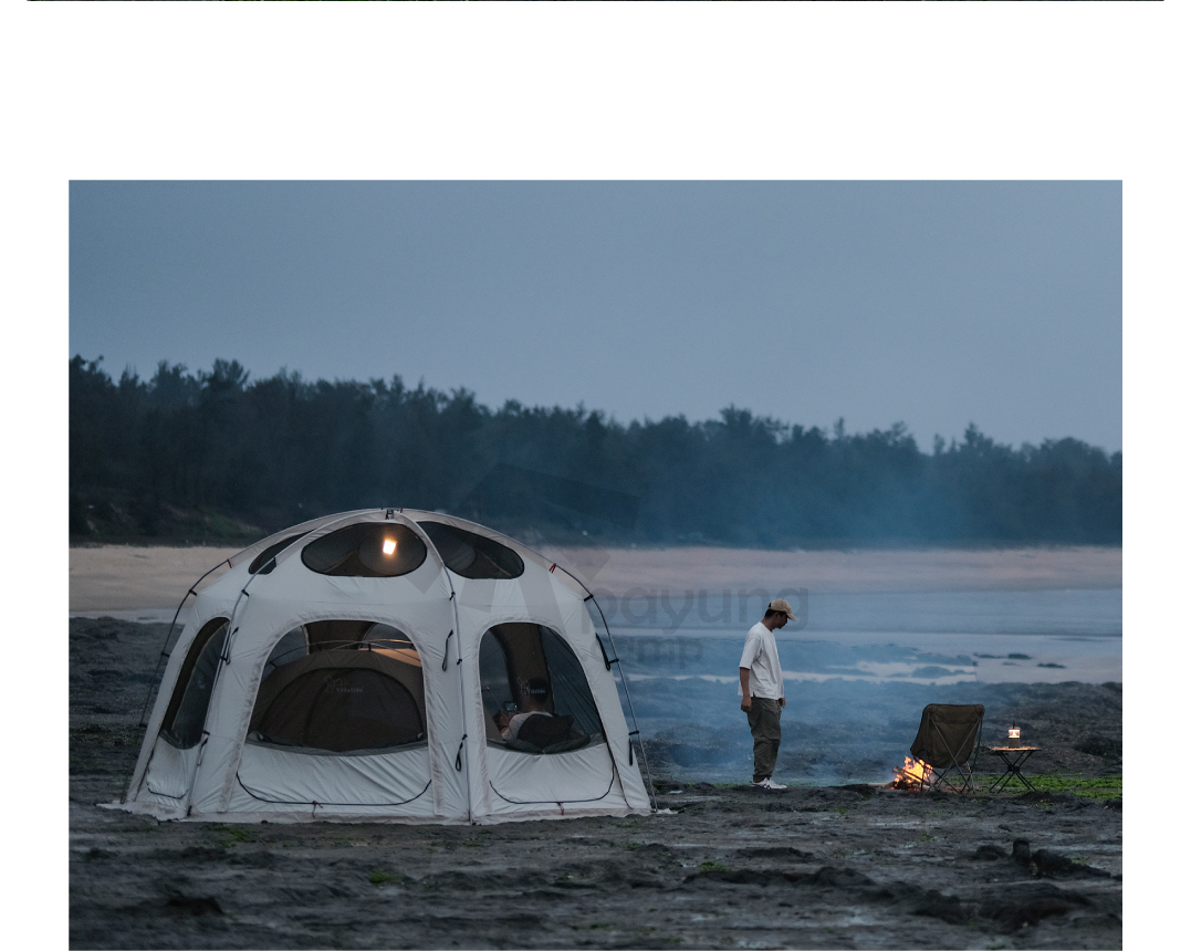 VIDALIDO Ridge Tent Tear-Proof Fire-Proof Connecting Modular Camping ...