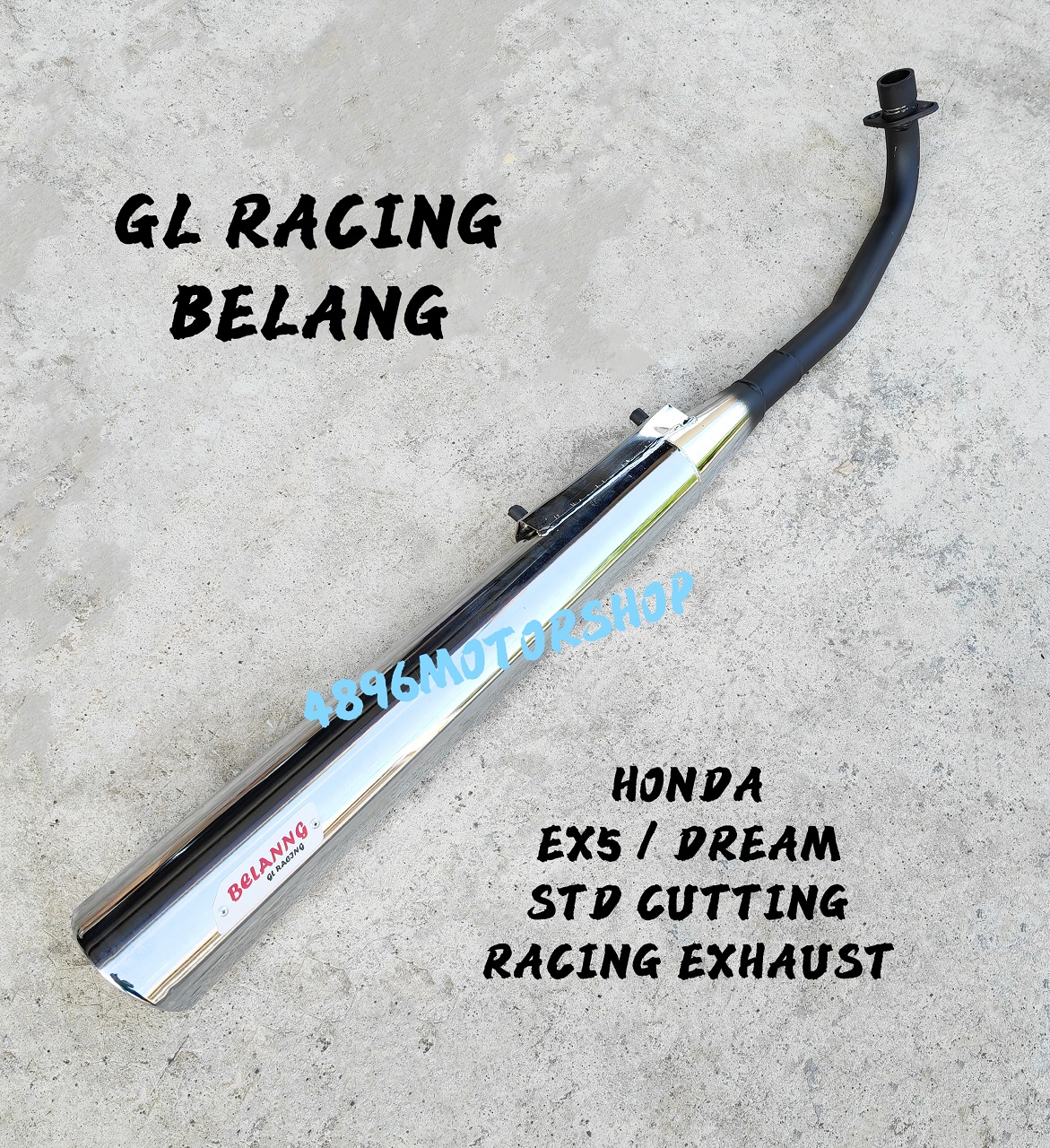 28MM GL RACING BELANG EXHAUST PIPE HONDA EX5 / EX5 DREAM KRISS BERANG OPEN RACING EXHUAST PIPE ...