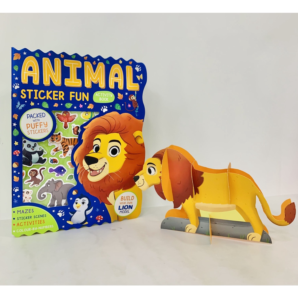 Animal Sticker Fun Activity Book For Kids With Puffy Stickers Mazes ...