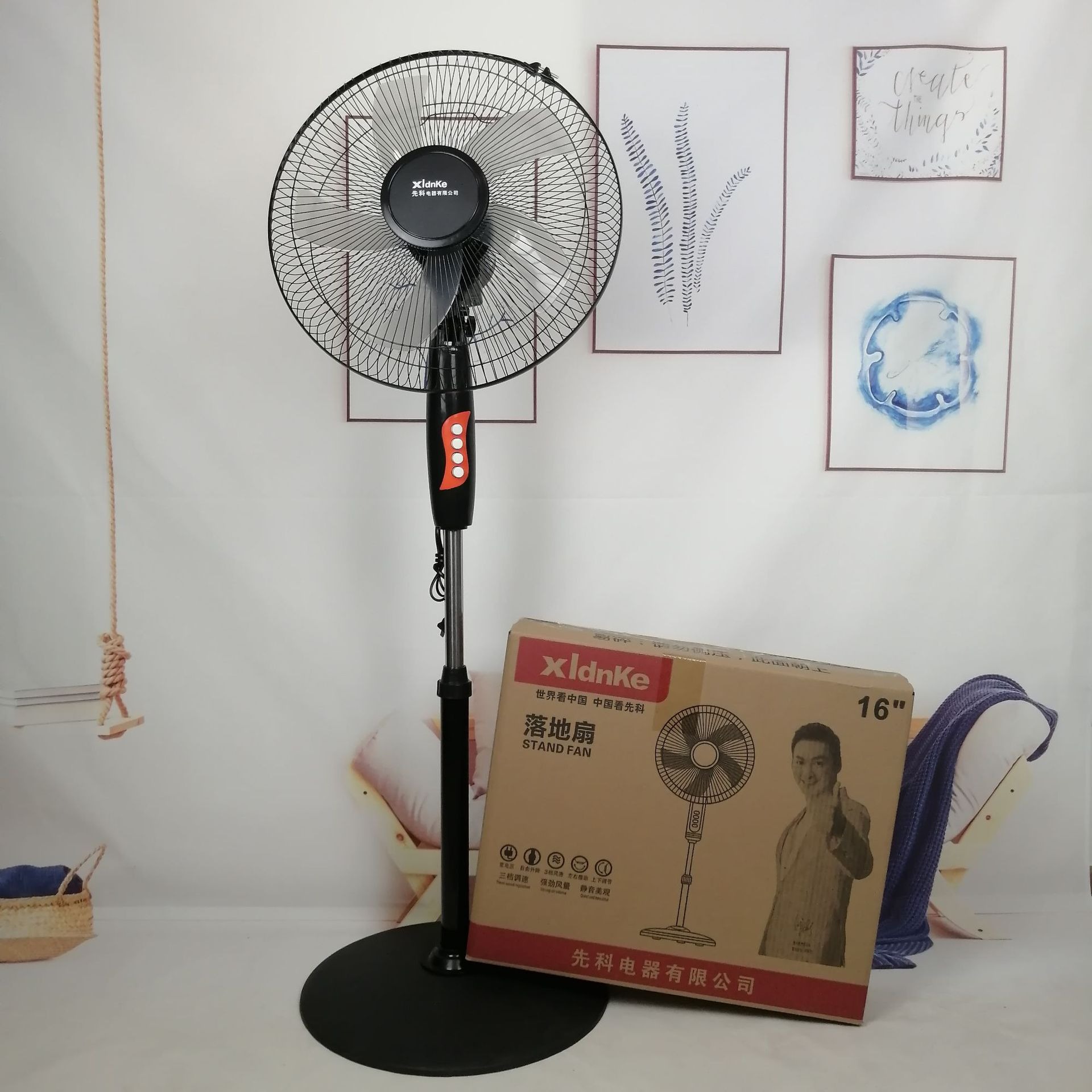7 blade Stand Fan 16” inch 2 IN 1 adjustmen Table Fan 16”inch Floor Fan ...