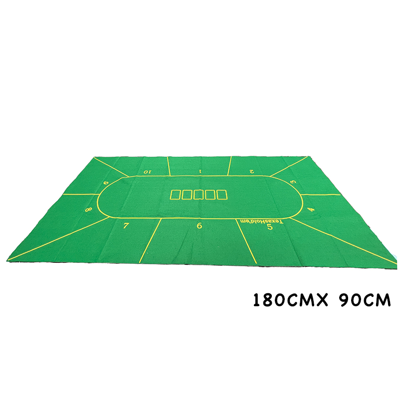 180 x 90cm / 90 x 60cm Texas Hold'em Poker Mat Fabric Tabletop Card ...