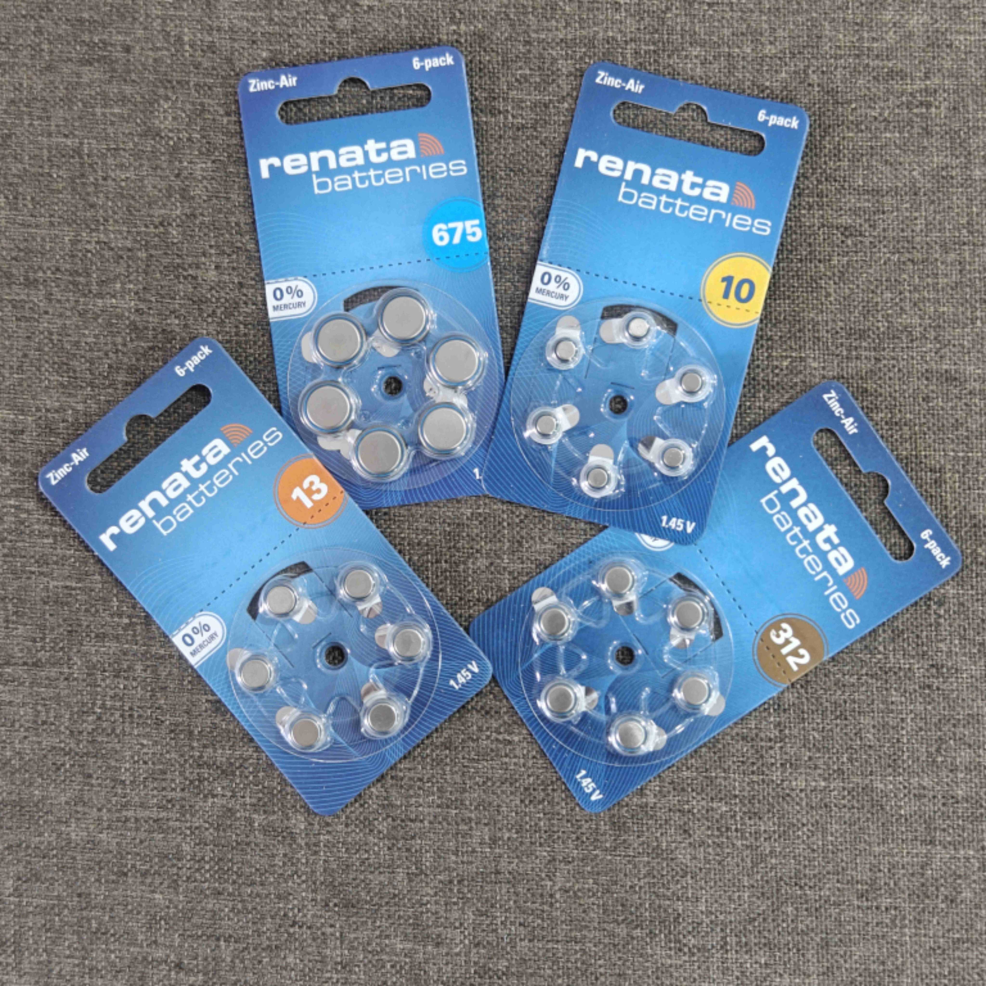 ORIGINAL RENATA ZINC AIR BATTERY. 312(PR41) 13(PR48) 675(PR44) 10(PR70 ...