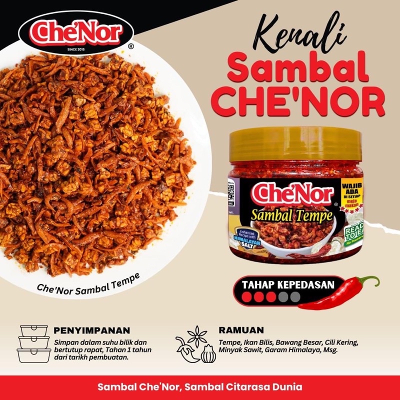 Che'Nor Sambal Garing ikan bills, Sambal Udang & Super Spicy 160gm ...