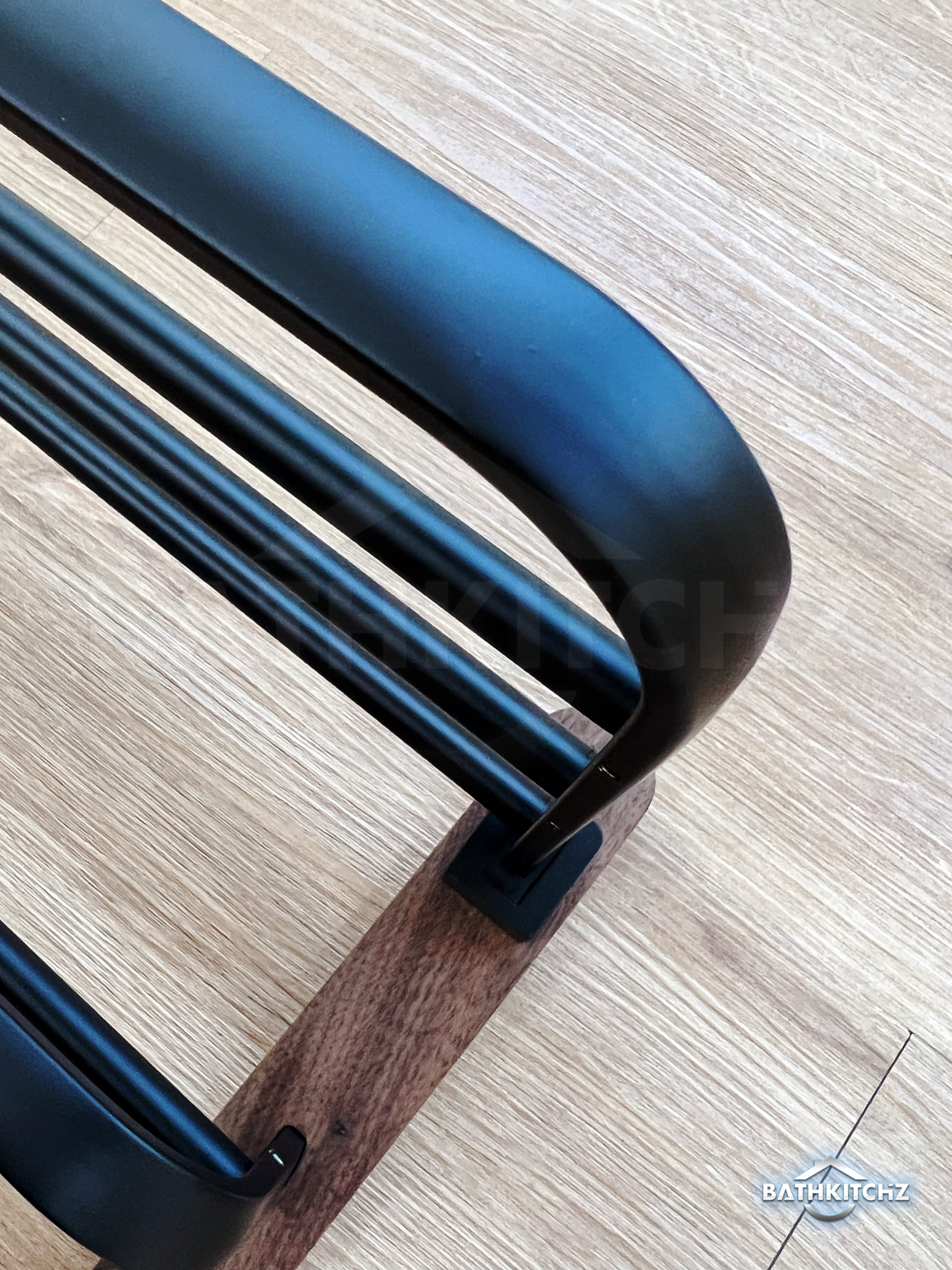 BATHKITCHZ Wooden Bathroom Towel Rack Toilet Towel Hanger Shampoo ...