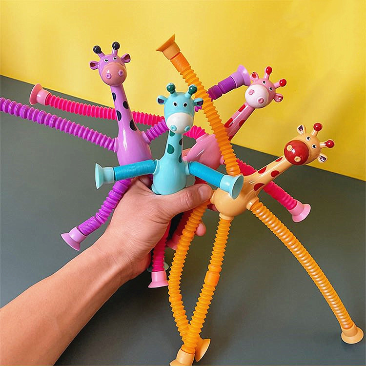 Telescopic Suction Cup Giraffe Toy Pop Tubes Fidget Fancy Toys | Shopee ...