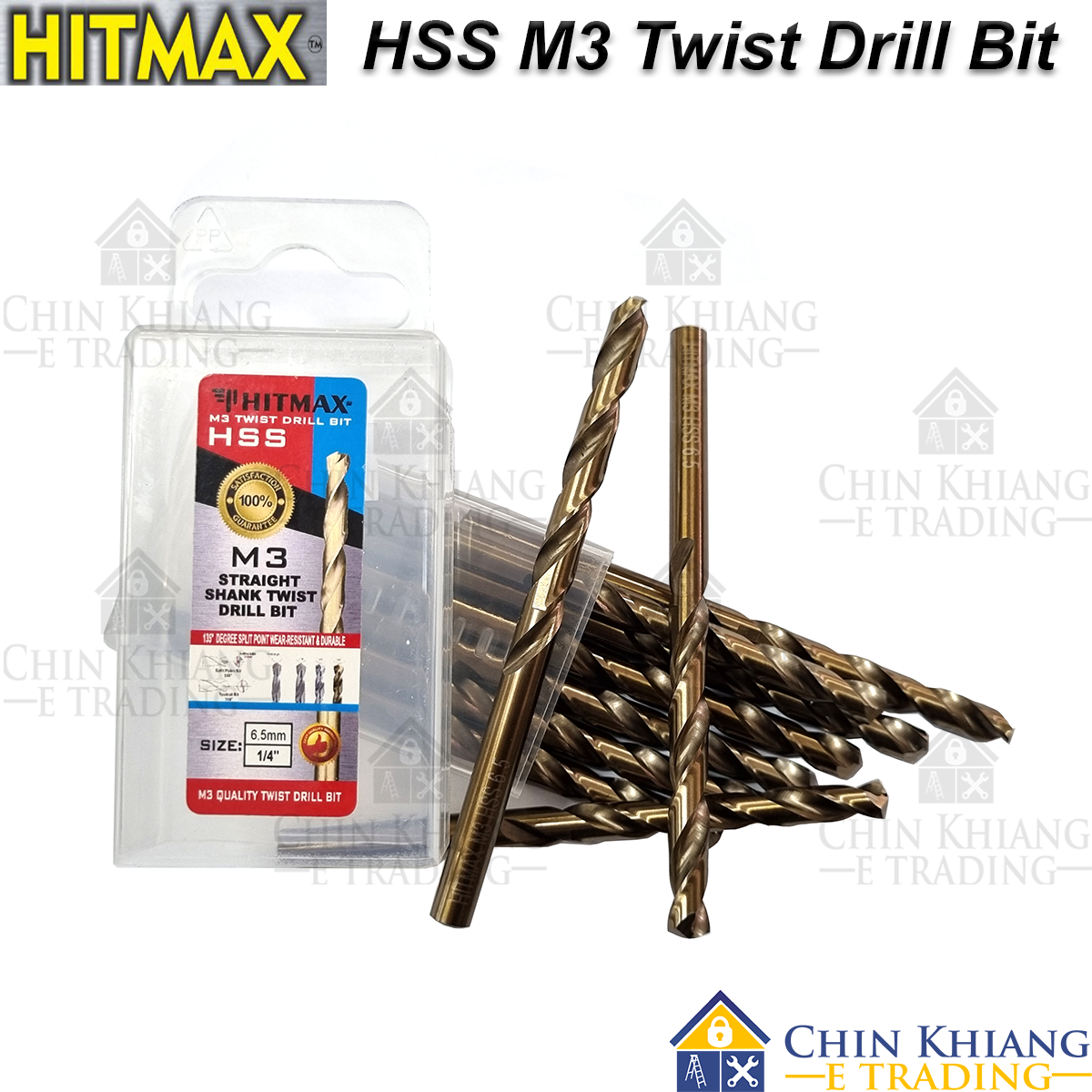 [ 6.5mm - 13.0mm ] Hitmax M3 Twist Drill Bit Metal Drill Bit Iron Drill ...