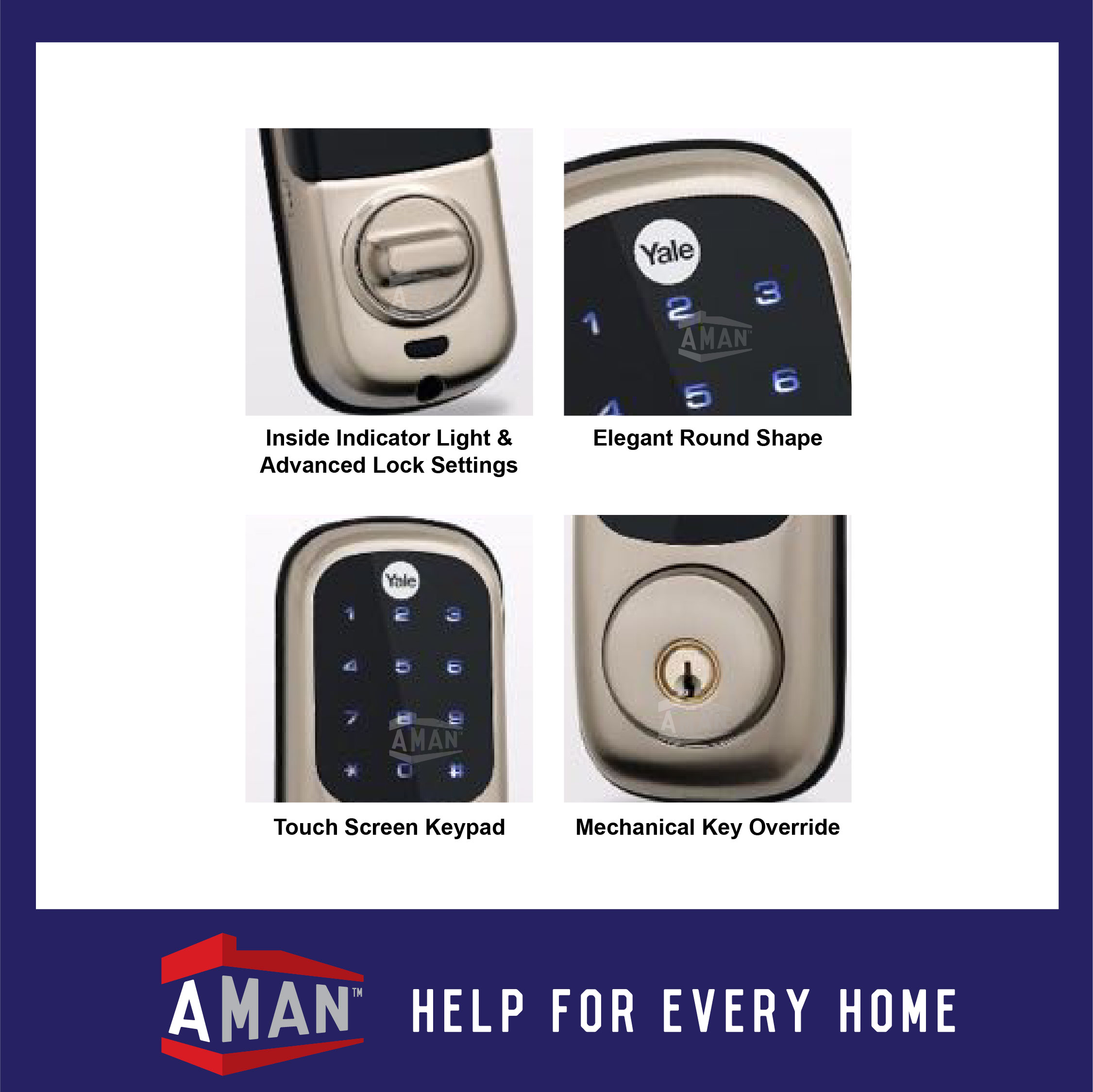 YALE Z Wave Real Living Touch Screen Deadbolt With Key Mobile Phone ...