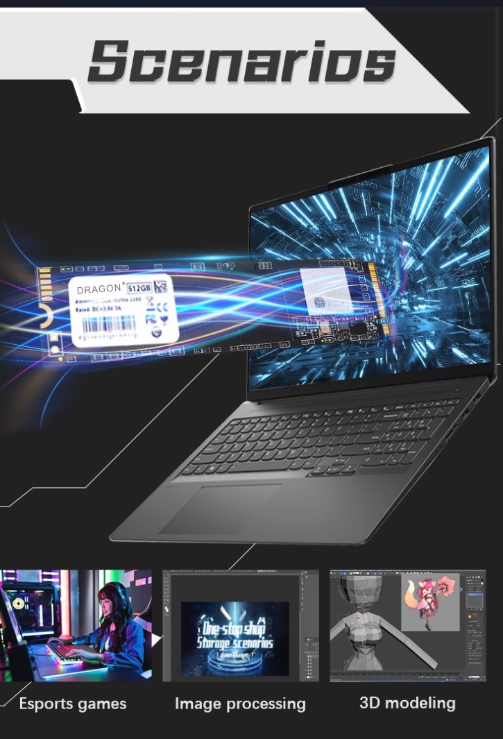 Dragon NVMe M.2 2280 PCIe 3x4 SSD 128GB/256GB/512GB/1TB/2TB for Laptop ...