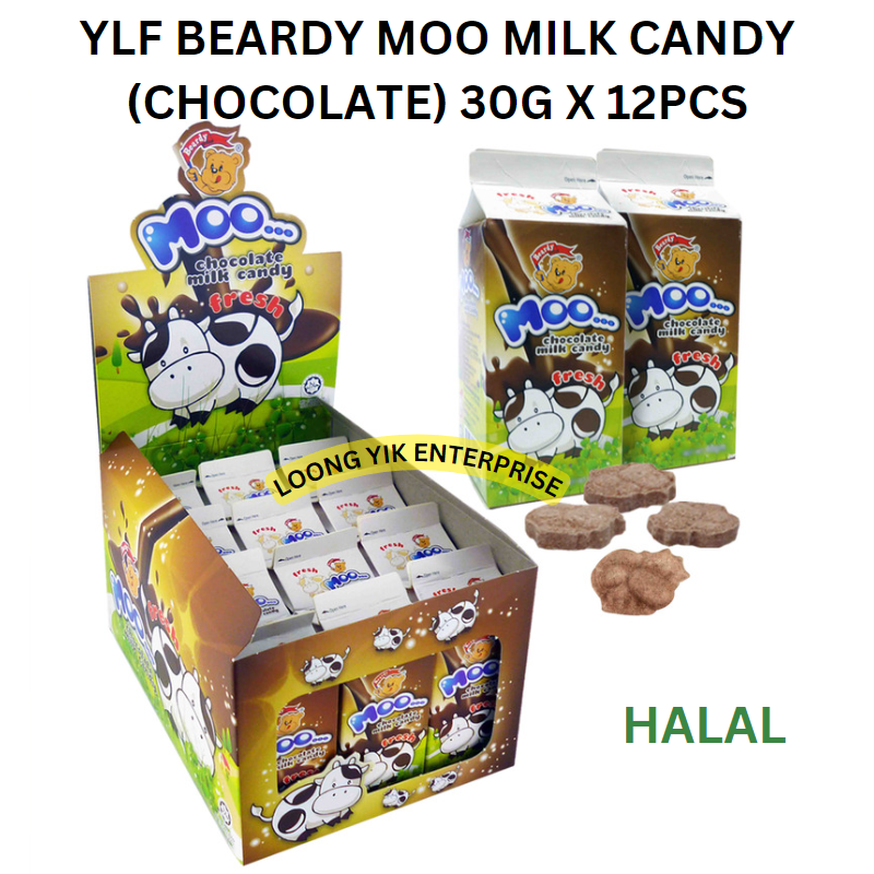 YLF BEARDY MOO MILK TABLET 30G X 12PCS CHOCOLATE CANDY (HALAL) | Shopee Malaysia