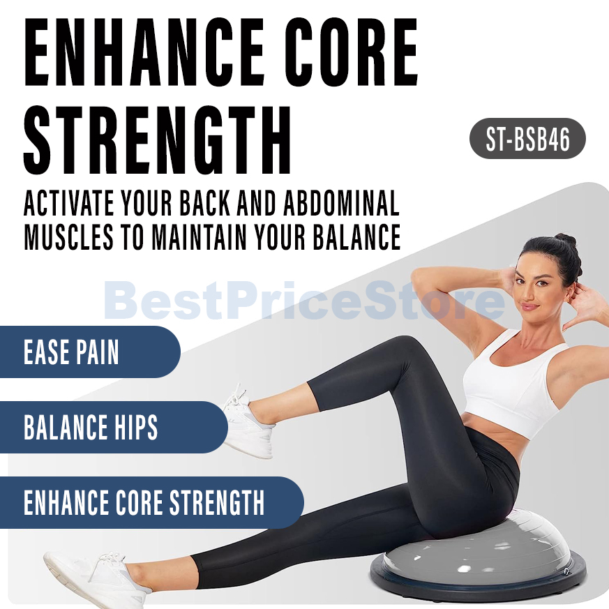 BPS Bosu Ball Trainer 46cm 58cm Yoga Balance Disc Gym Workout Balls ...
