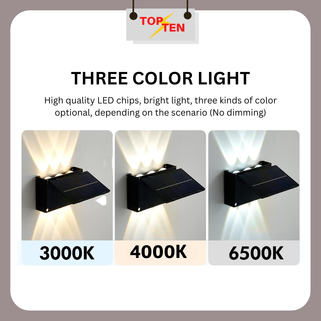 Solar Led Light Outdoor Up Down Wall Lamp Exterior Garden Decoration ...