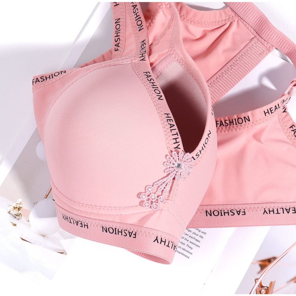 Women Bra Plus Size BC Cup Wireless Full Cup Nylon Ice Silk Baju Dalam ...