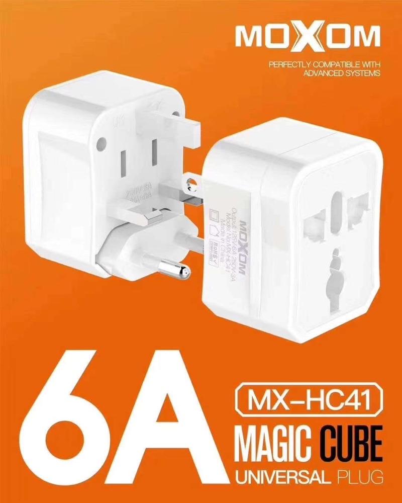 MOXOM MX-HC41 6A Magic Cube Universal Plug Detachable 2 in 1 Travel Adapter | Shopee Malaysia