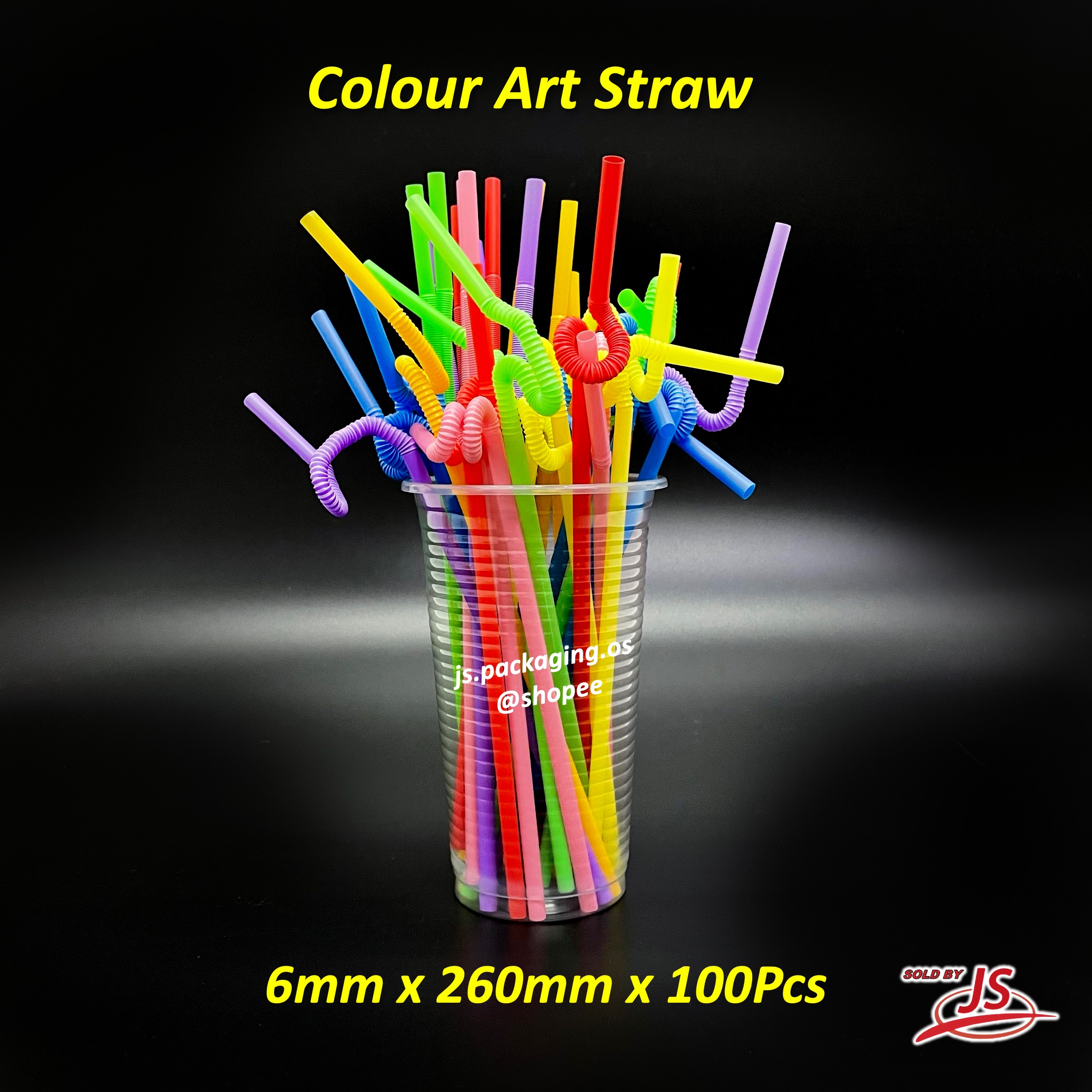Flexible Straw Art Straw Colorful Party Disposable Drinking Straws Big ...