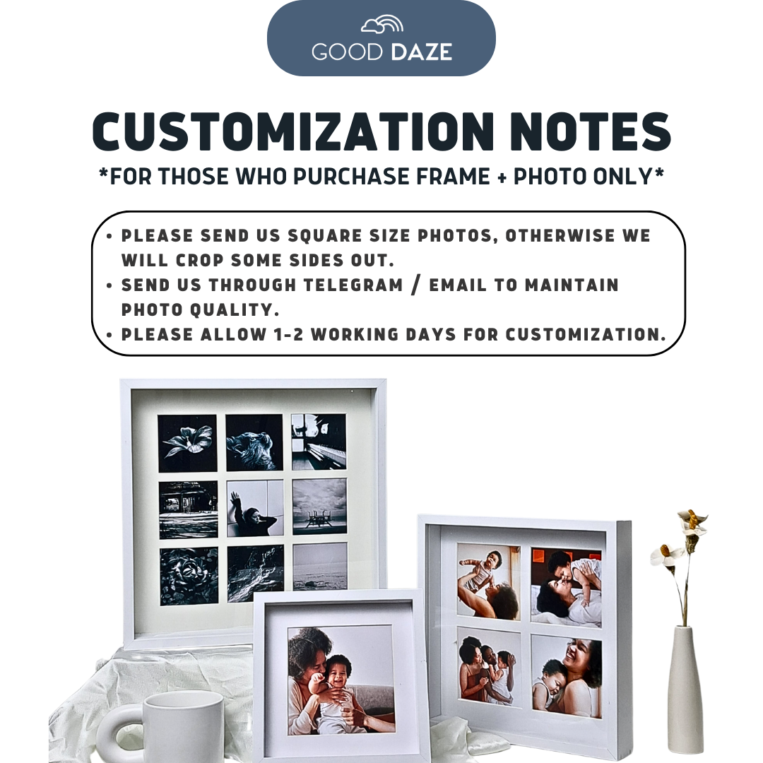 GOOD DAZE 3D Square Photo Frame Collage Photo Frame Custom Frame 九宫格相框 ...