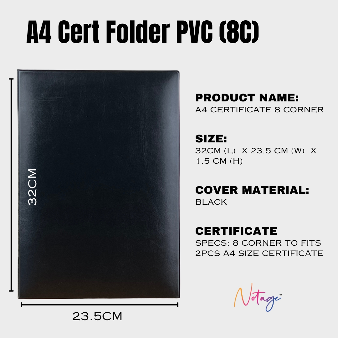 A4 PVC Certificate Folder PVC 8 corner 2 side Certificate Holder ...