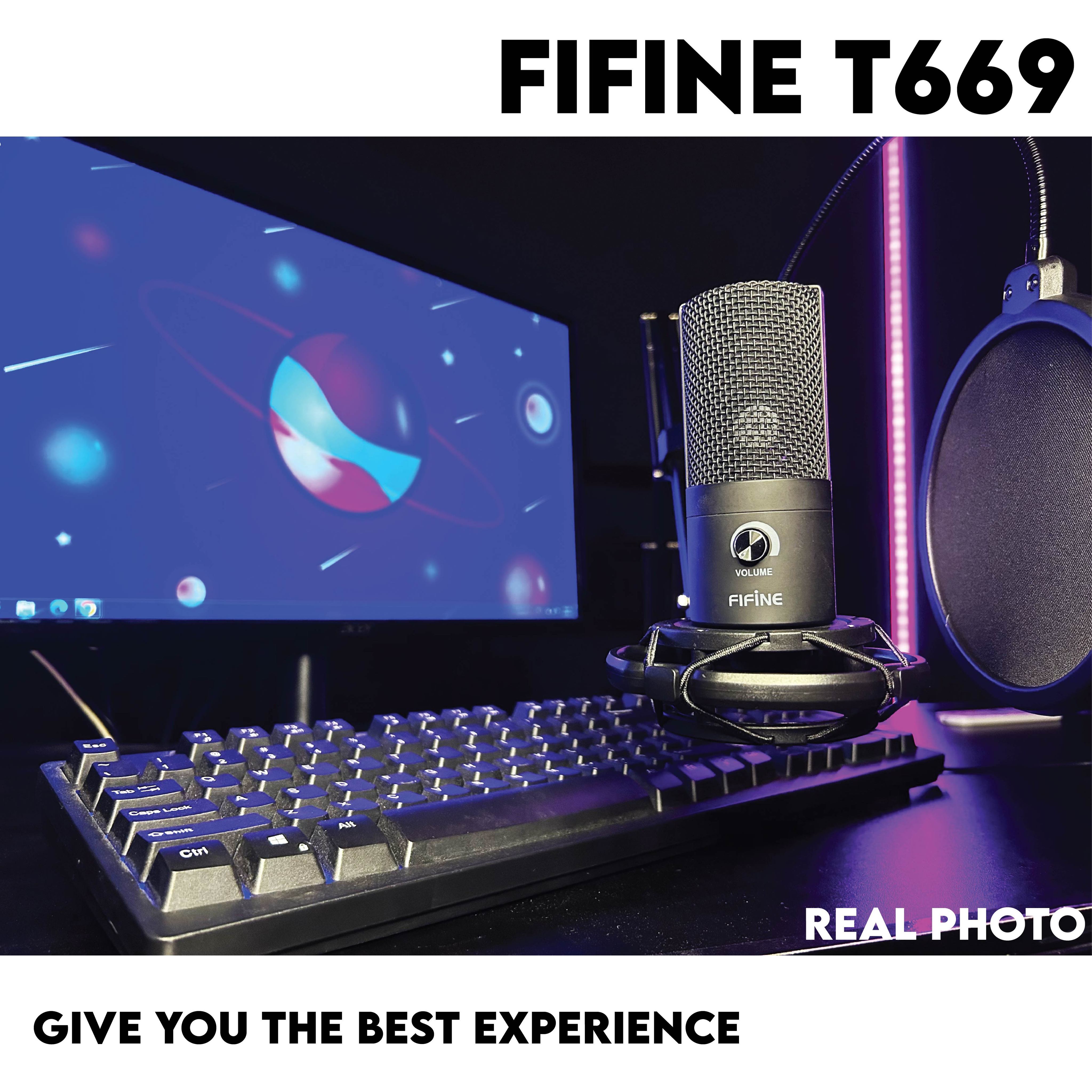 FIFINE T669 Studio Condenser USB Microphone, Computer PC Microphone Kit ...