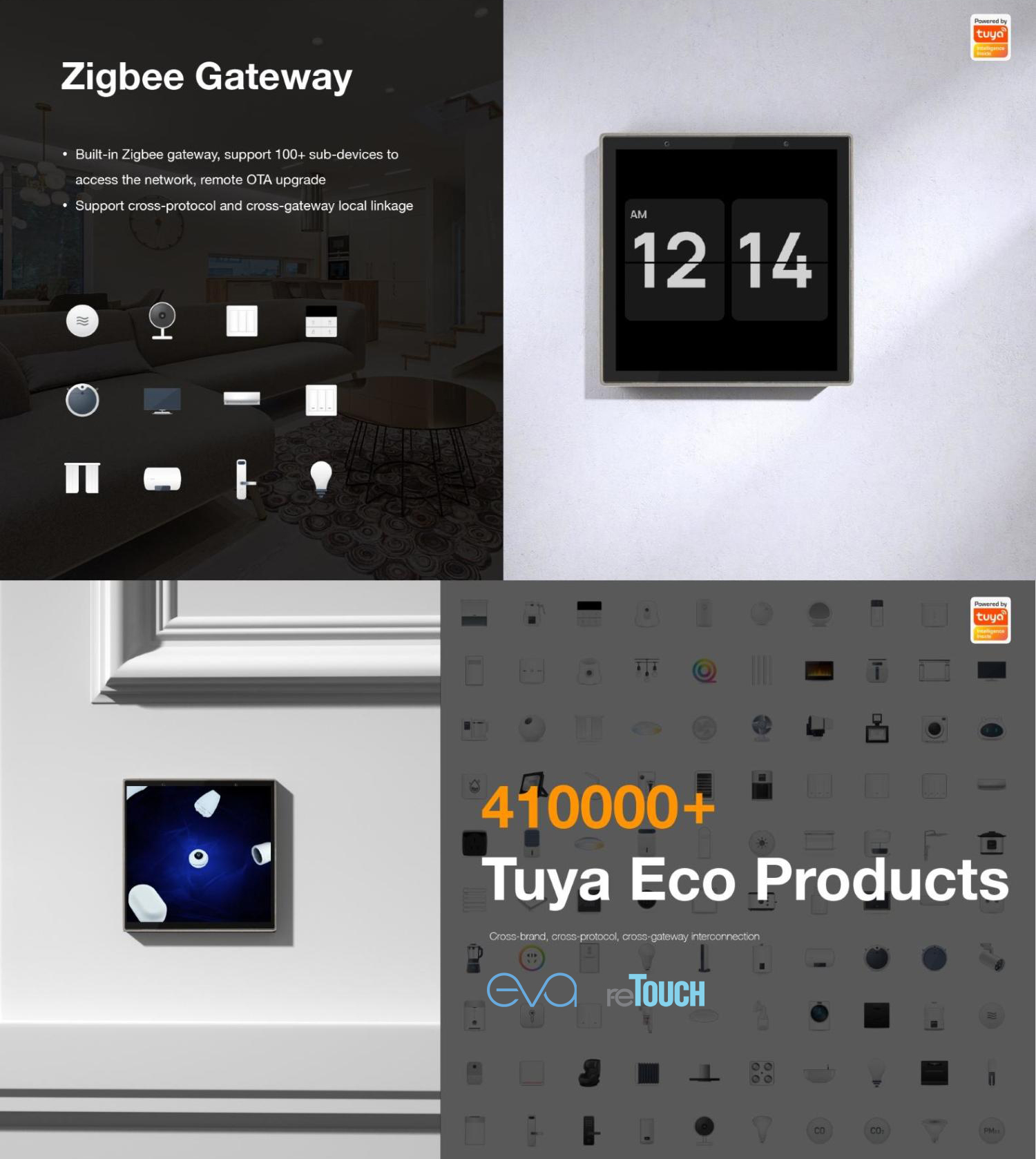 4" Smart Home Control Touch Panel with Built In Alexa Voice Control and ...